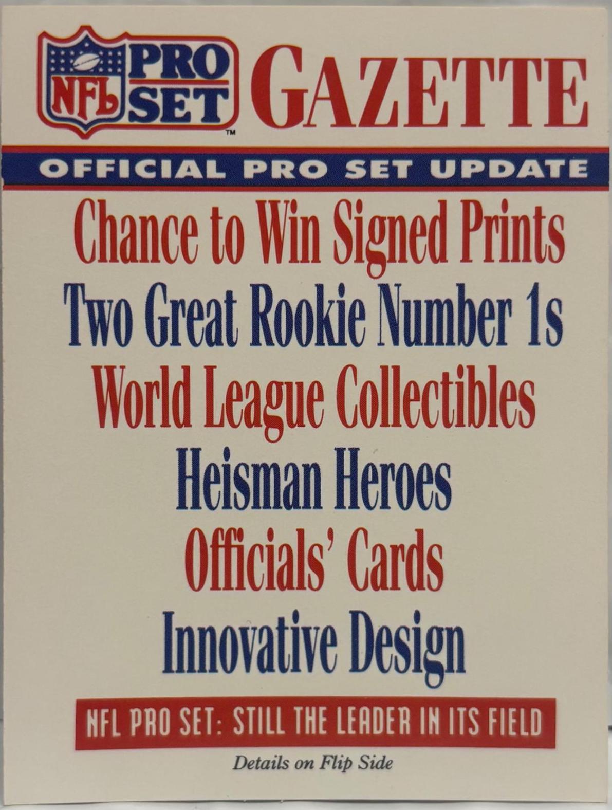 Pro Set Gazette Official Prices | 1991 Pro Set | Football Cards