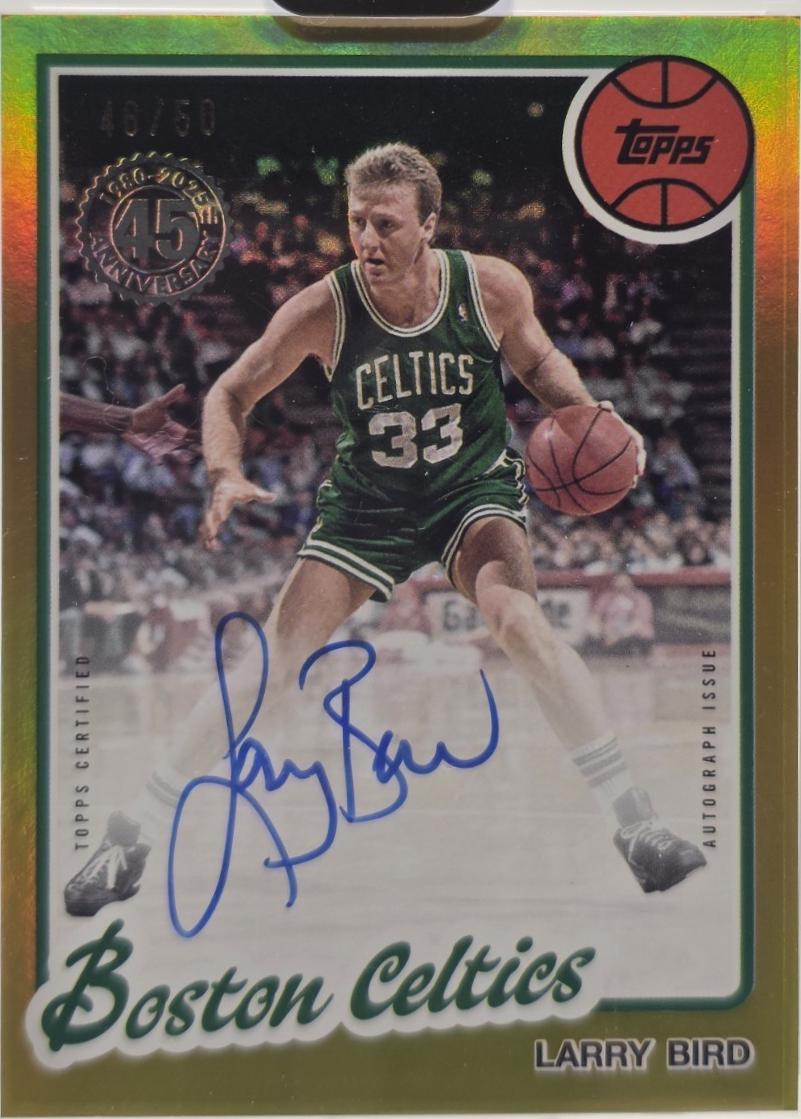 Larry Bird [Gold Rainbow] #80B2-LB Prices | 2025 Topps 1980 Autograph ...