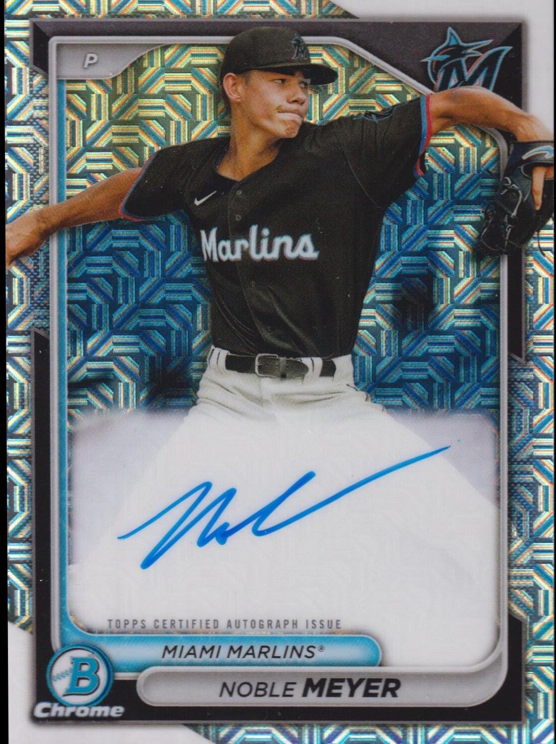 Noble Meyer [Mojo Refractor] #BMA-NM Prices | 2024 Bowman Chrome Mega ...