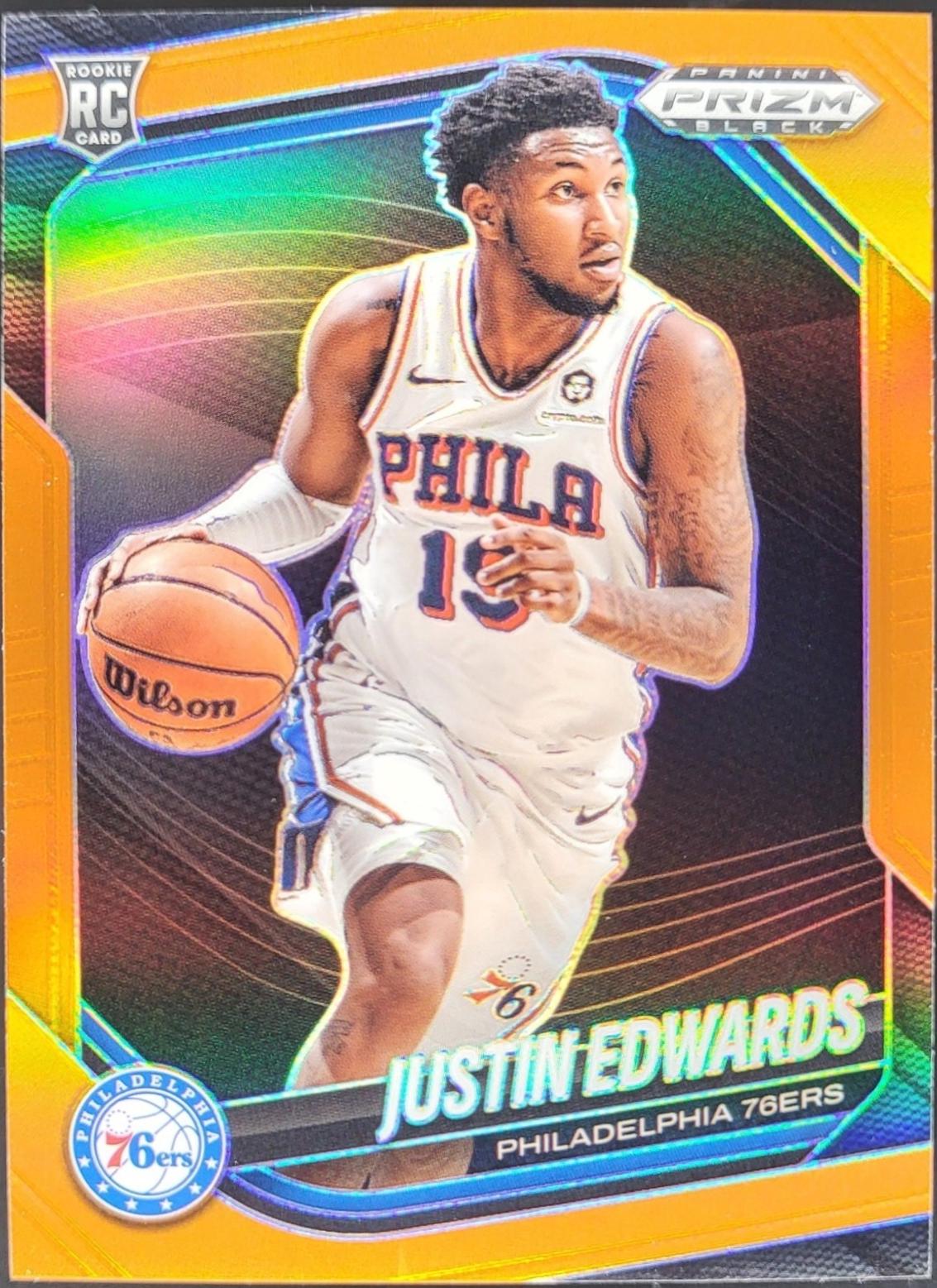 Justin Edwards [Orange] #215 Prices | 2024 Panini Prizm Black ...