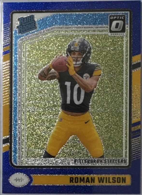 Roman Wilson [Blue Glitter] #285 Prices | 2024 Panini Donruss Optic ...