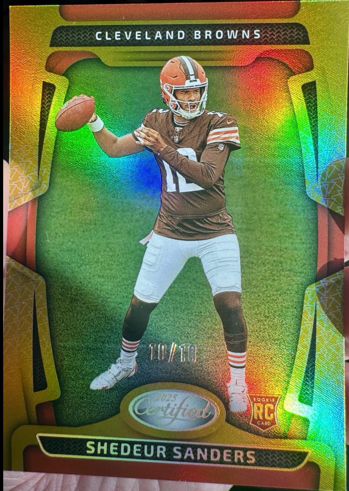 Shedeur Sanders [Gold Mirror] #101 Prices | 2025 Panini Certified ...