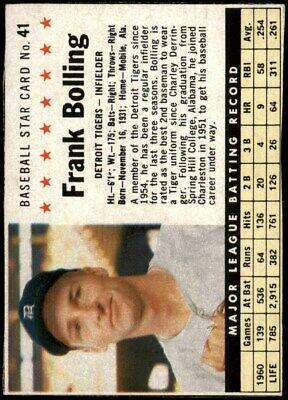 Frank Bolling [Hand Cut] #41 Prices | 1961 Post Cereal | Baseball Cards