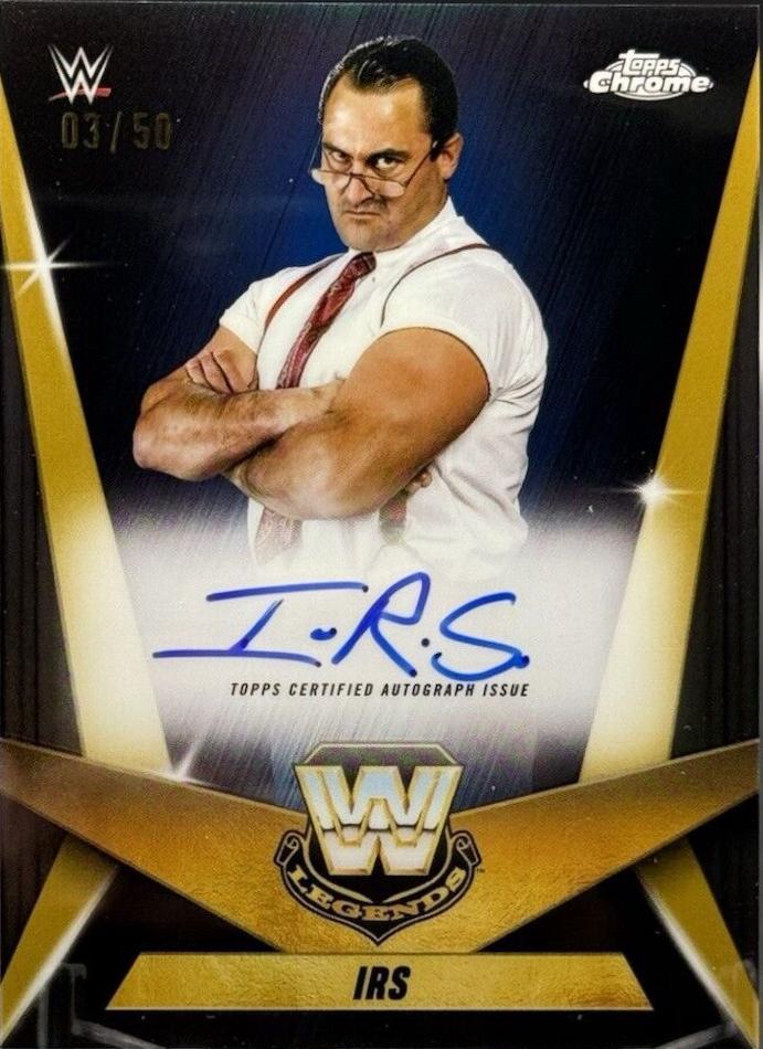 IRS [Gold Refractor] #LCA-IR Prices | 2025 Topps Chrome WWE Legendary ...