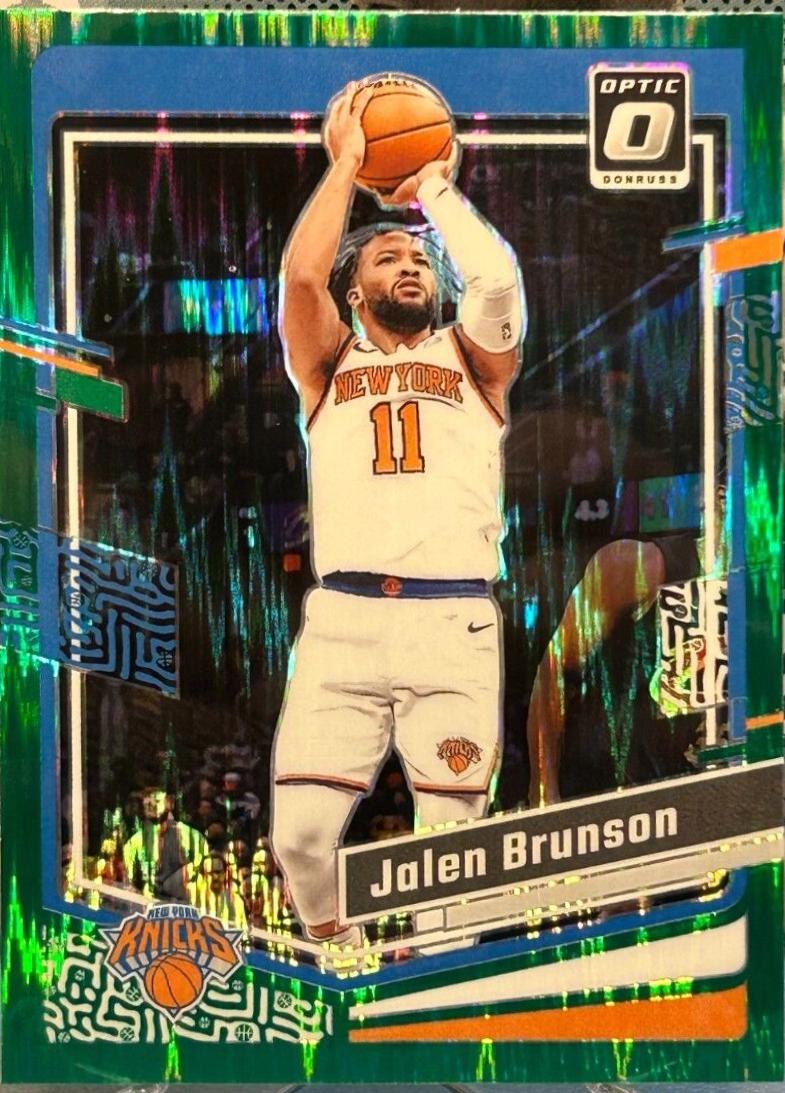 Jalen Brunson [Green Shock] #158 Prices | 2023 Panini Donruss Optic ...