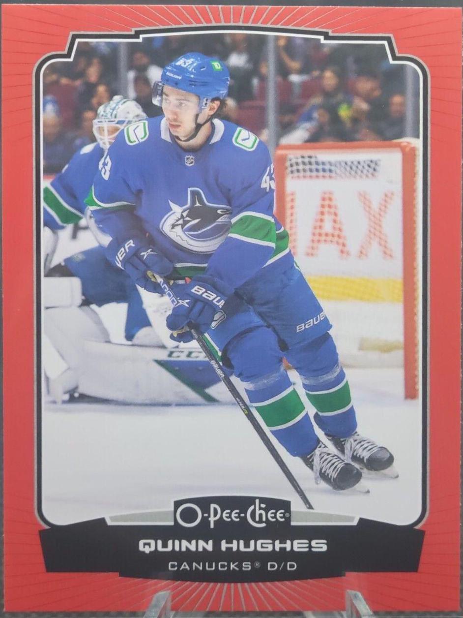 Quinn Hughes [Red Border] #76 Prices | 2022 O Pee Chee | Hockey Cards