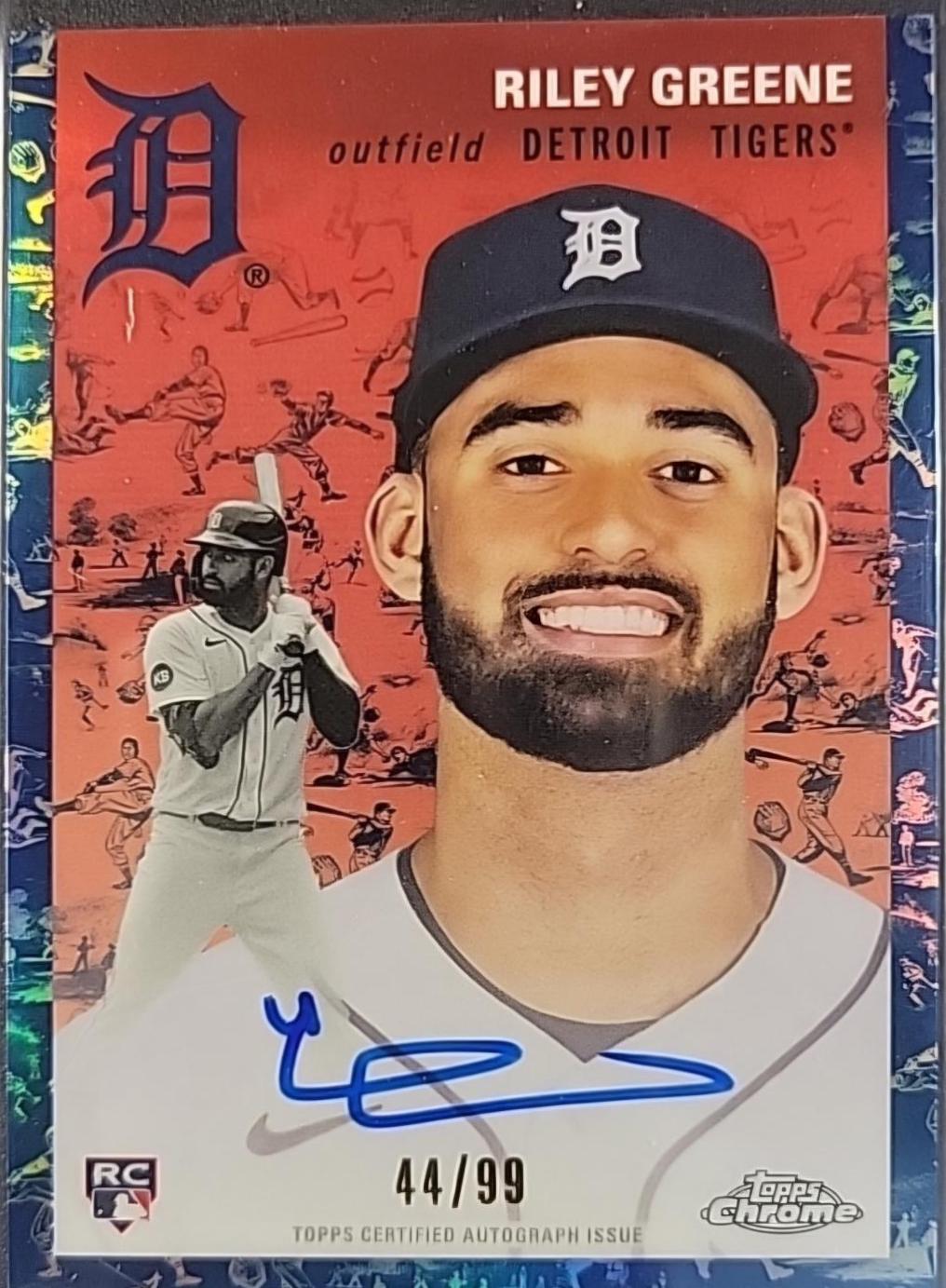 Riley Greene [Toile Blue] #CPA-RG Prices [Rookie] | 2023 Topps Chrome ...