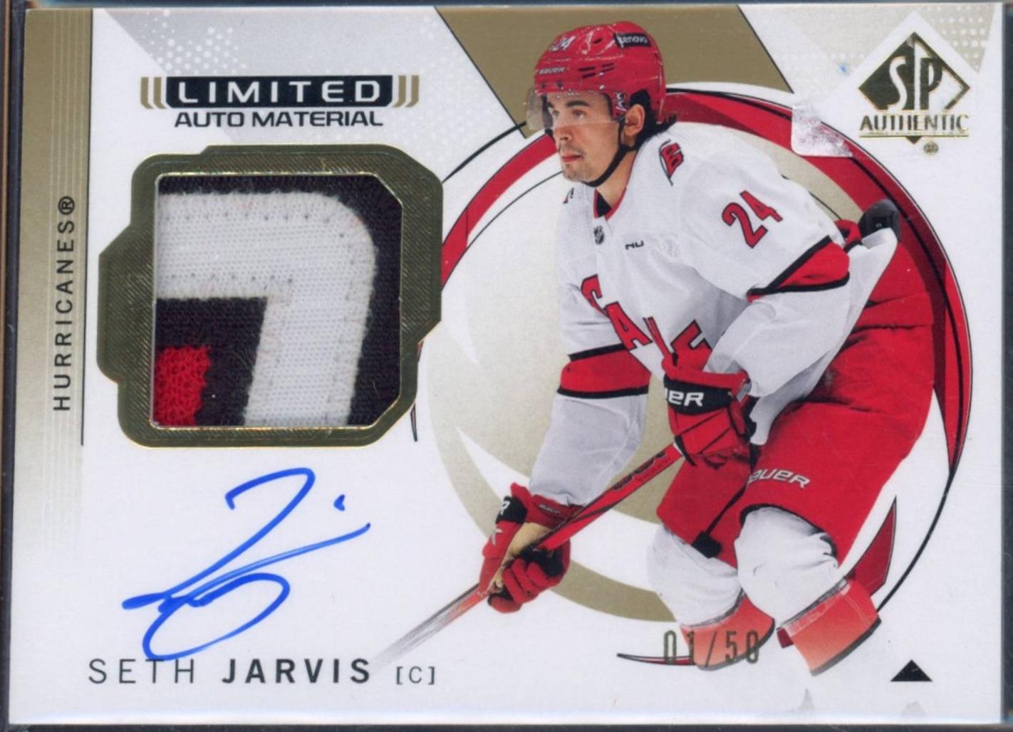 Seth Jarvis [Auto Material] #33 Prices | 2024 SP Authentic | Hockey Cards
