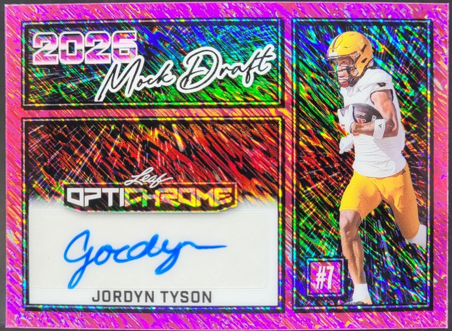 Jordyn Tyson [Shimmer Pink] #MA-JT1 Prices | 2025 Leaf Optichrome Mock ...