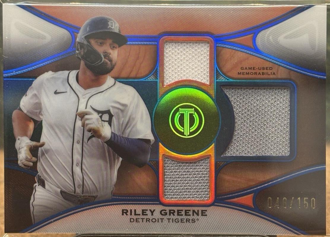 Riley Greene [Blue] #TTR-RG Prices | 2025 Topps Tribute Triple Relic ...