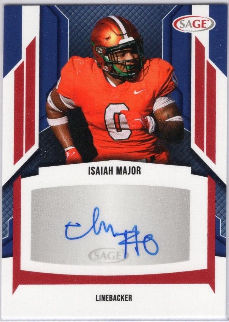 Isaiah Major [Red] #A-IM Prices | 2024 Sage HIT Autographs | Football Cards