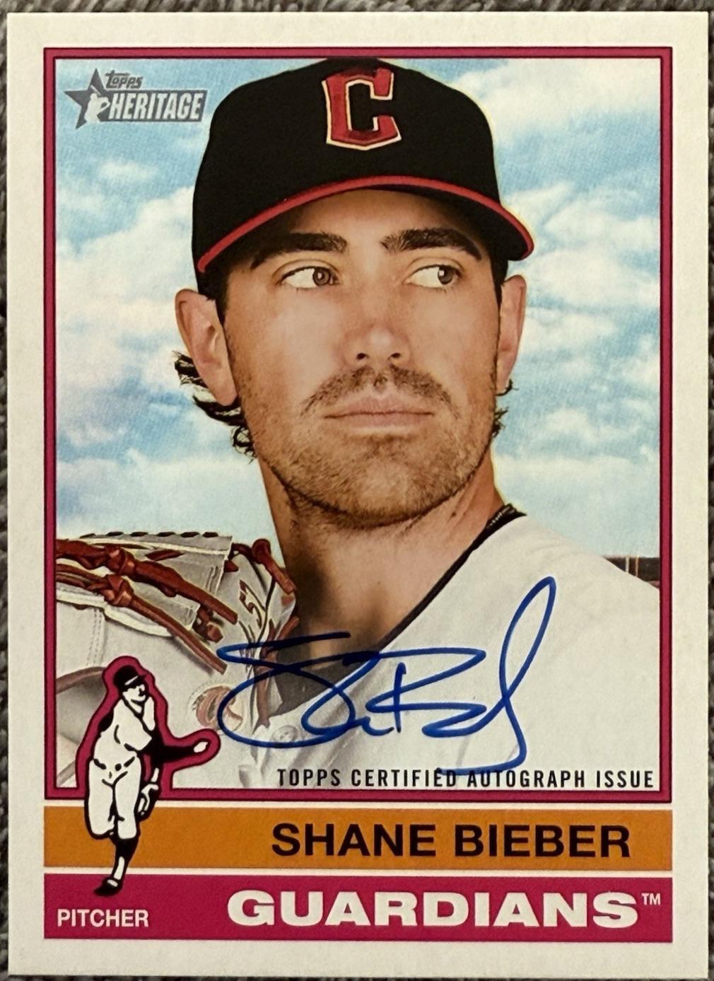 Shane Bieber #ROA-SBI Prices | 2025 Topps Heritage Real One Autograph ...
