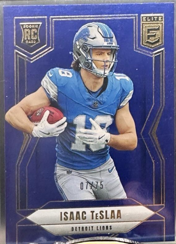 Isaac TeSlaa [Blue] #117 Prices | 2025 Panini Donruss Elite | Football ...
