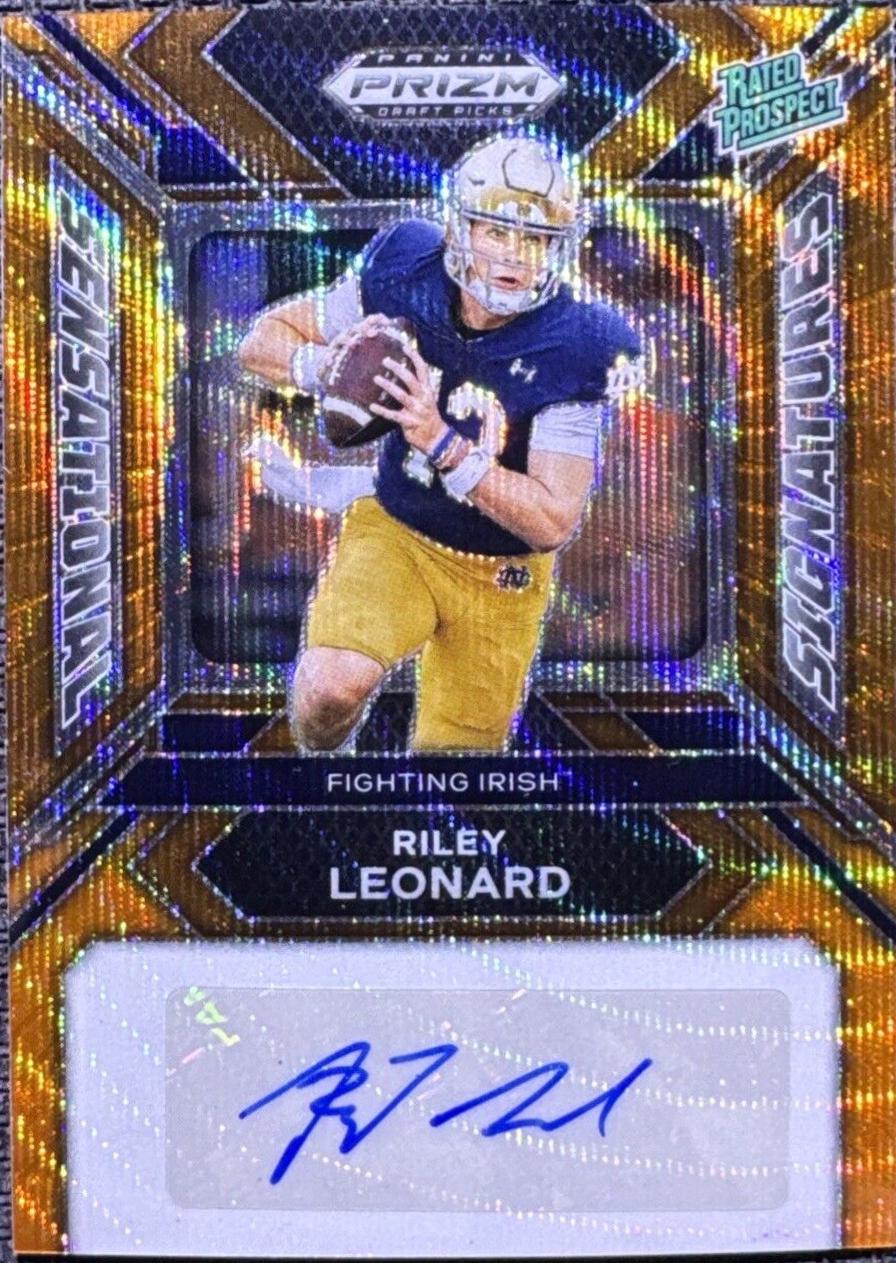 Riley Leonard [Orange Wave] #SS-RLD Prices | 2024 Panini Prizm Draft ...