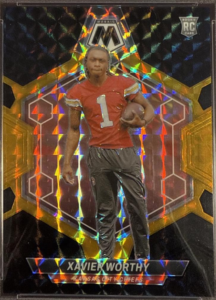 Xavier Worthy [Black Gold Choice] #328 Prices | 2024 Panini Mosaic ...