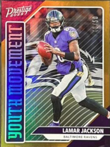 Lamar Jackson [Orange] #YM-5 Prices | 2023 Panini Prestige Youth ...