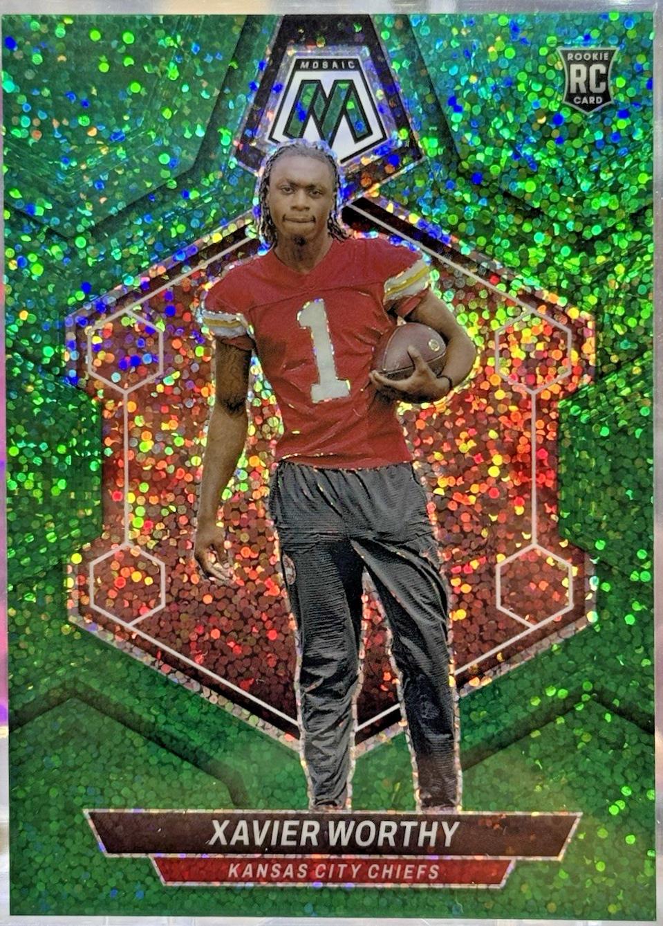 Xavier Worthy [Green Sparkle] #328 Prices | 2024 Panini Mosaic ...