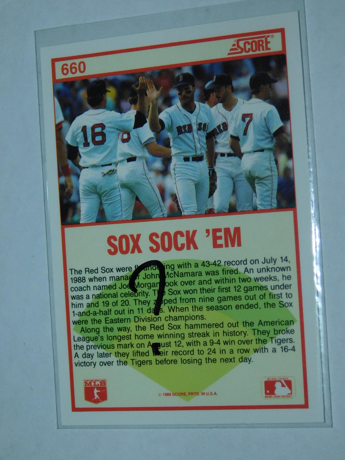 Boston Red Sox #660 Prices | 1989 Score | Baseball Cards