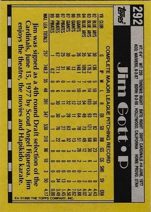 Jim Gott #292 Prices | 1990 Topps | Baseball Cards