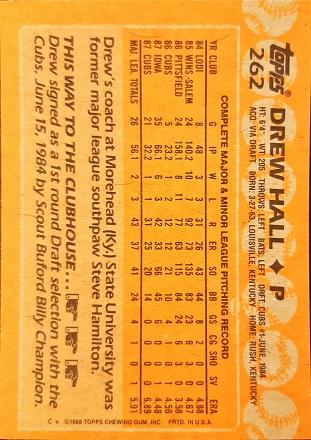 Drew Hall #262 Prices | 1988 Topps | Baseball Cards