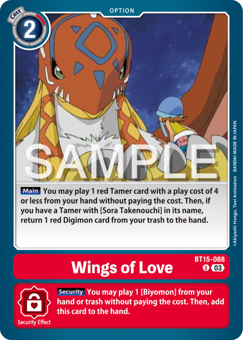 Wings of love #BT15-088 Prices | Digimon Exceed Apocalypse | Digimon Cards