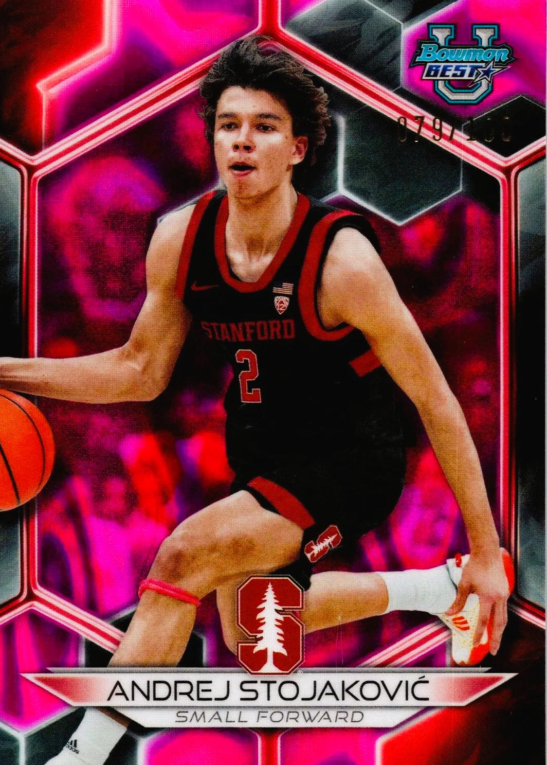 Andrej Stojaković [Pink Lava Refractor] #79 Prices | 2023 Bowman Best ...