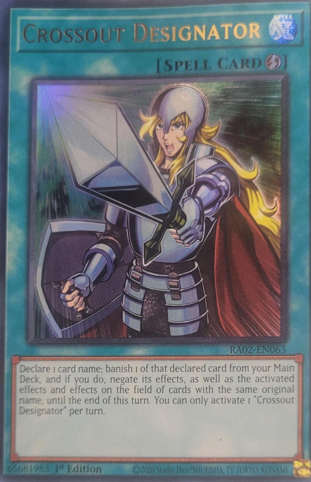 Crossout Designator [Collector's Rare] RA02-EN063 Prices | YuGiOh 25th ...