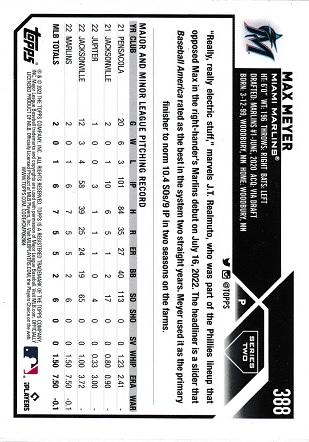 Max Meyer #388 Prices [Rookie] | 2023 Topps | Baseball Cards