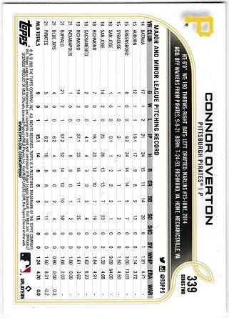 Connor Overton #339 Prices [Rookie] | 2022 Topps | Baseball Cards