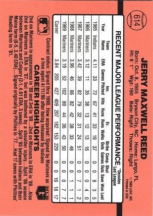 Jerry Reed #614 Prices | 1990 Donruss | Baseball Cards