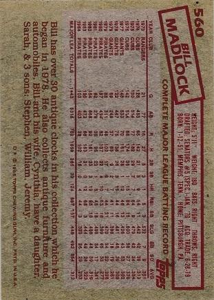 Bill Madlock #560 Prices | 1985 Topps | Baseball Cards