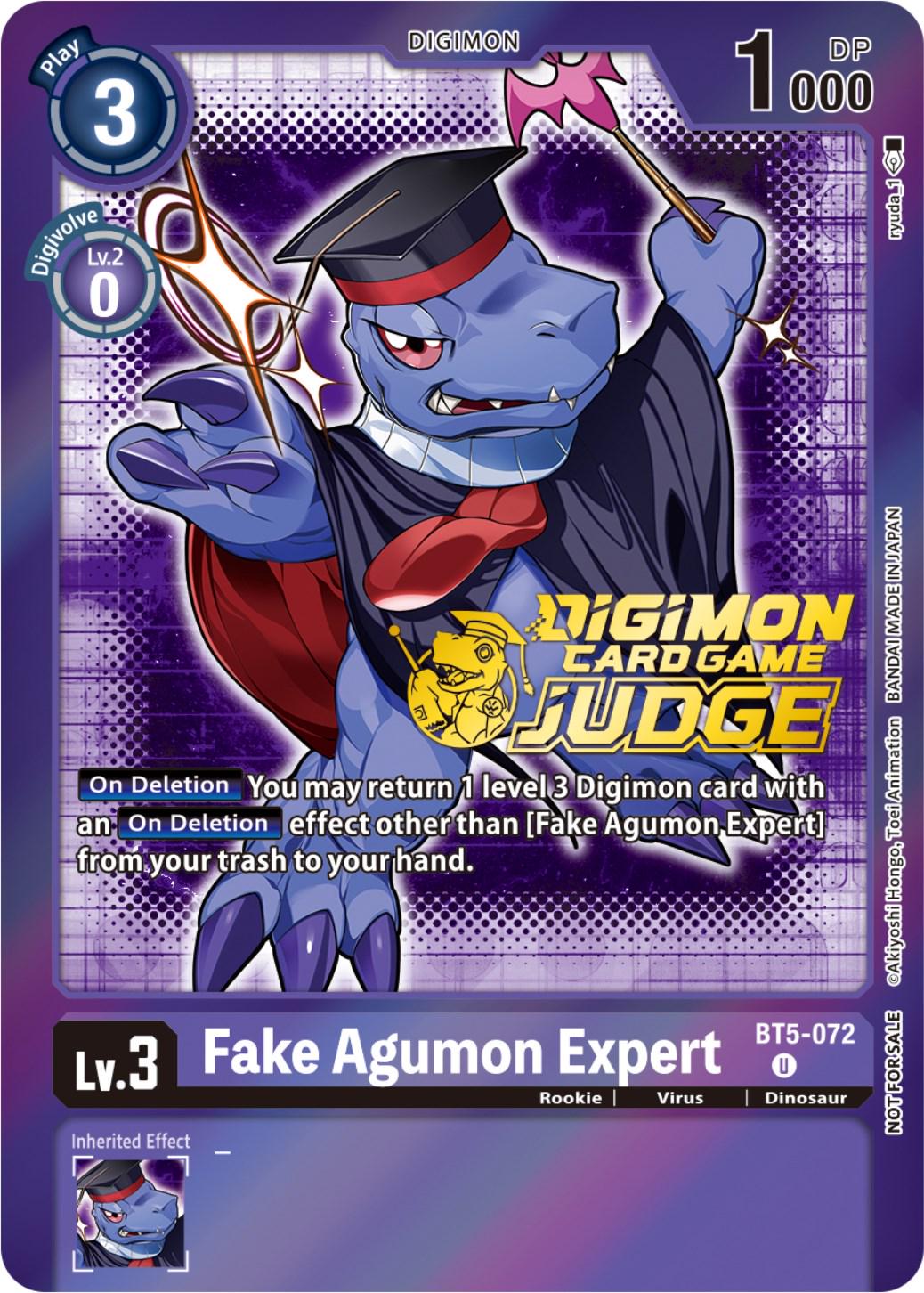 Fake Agumon Expert [Judge Pack Foil] #BT5-072 Prices | Digimon Battle ...