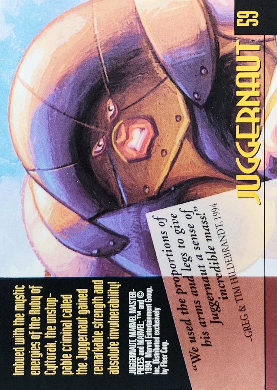 Juggernaut [Gold Foil Signature] #59 Prices | Marvel 1994 Masterpieces ...