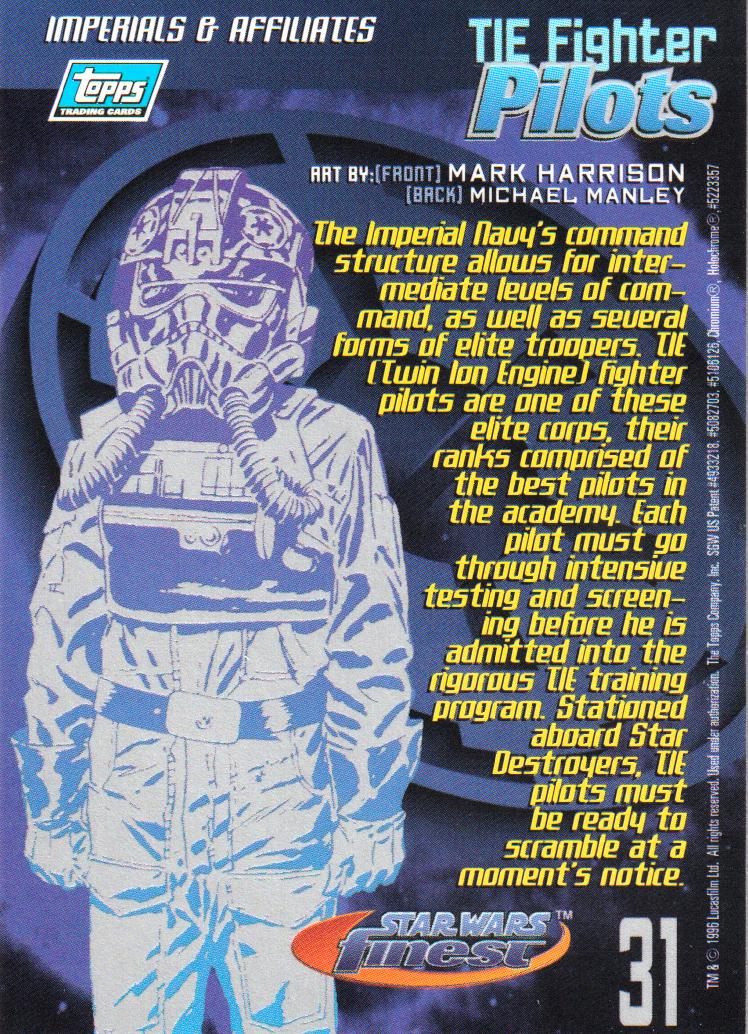 TIE Fighter Pilots #31 Prices | Star Wars 1996 Topps | Star Wars Cards