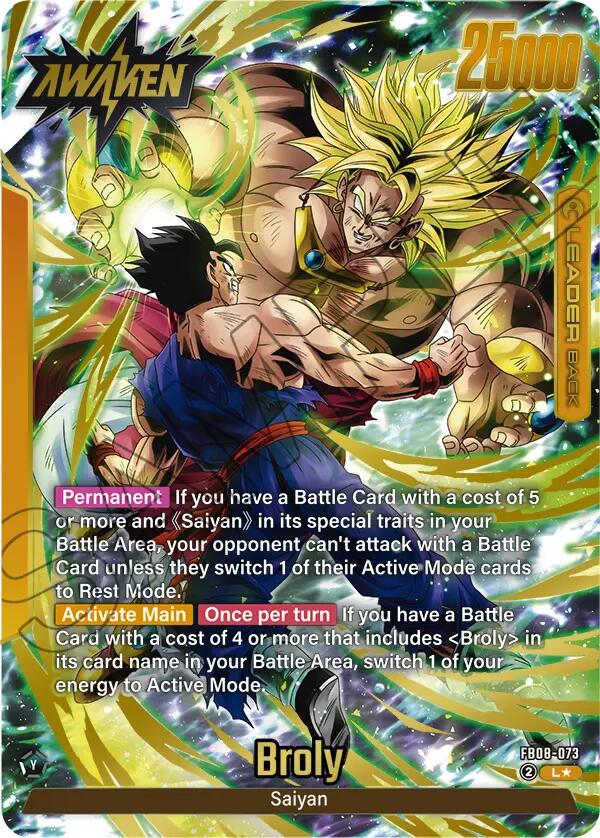 Broly [Alternate Art] FB08-073 Prices | Dragon Ball Fusion World Saiyan ...