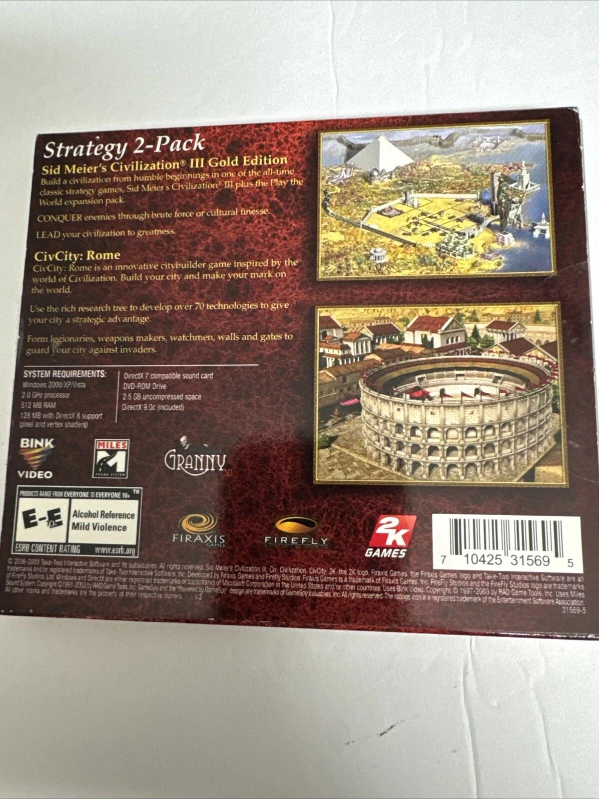 Civilization III Gold Edition & Civ City Rome Bonus 2-Pack Prices PC ...