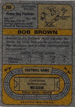 Bob Brown #266 Prices | 1974 Topps | Football Cards