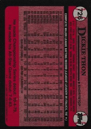 Dickie Thon #726 Prices | 1989 Topps | Baseball Cards