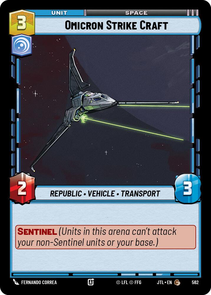 Omicron Strike Craft [Foil] #562 Prices | Star Wars Unlimited: Jump to ...