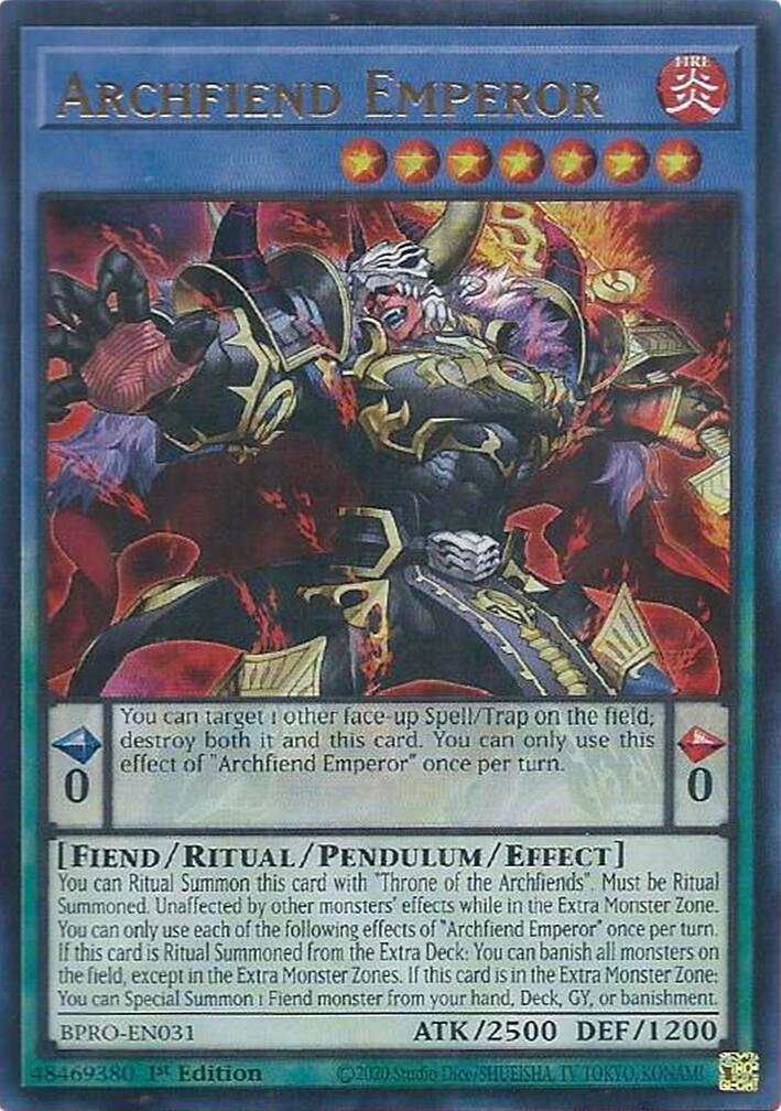 Archfiend Emperor BPRO-EN031 Prices | YuGiOh Burst Protocol | YuGiOh Cards