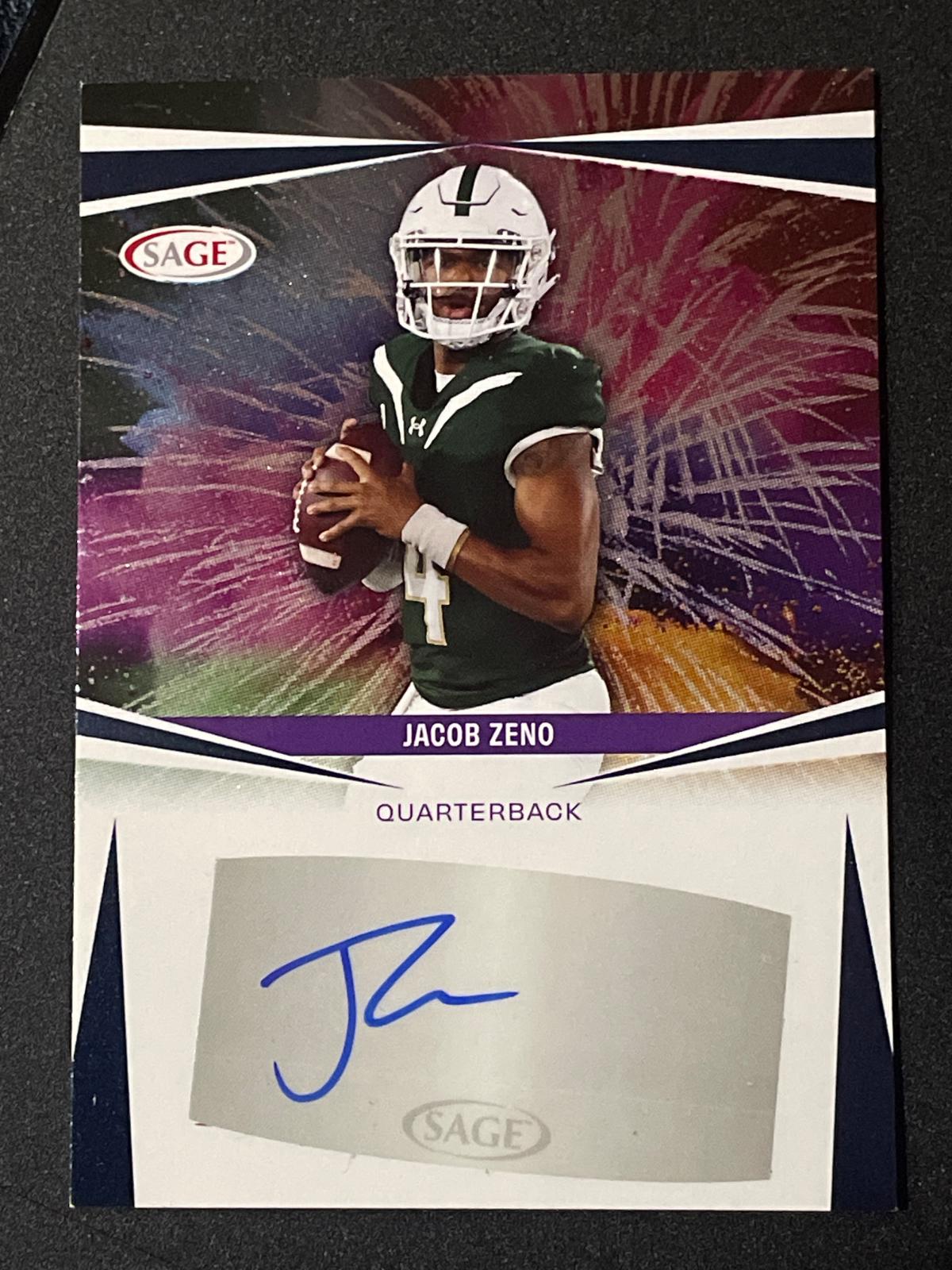 Jacob Zeno [Blue] #A-JZ Prices | 2025 Sage Hit Autograph | Football Cards