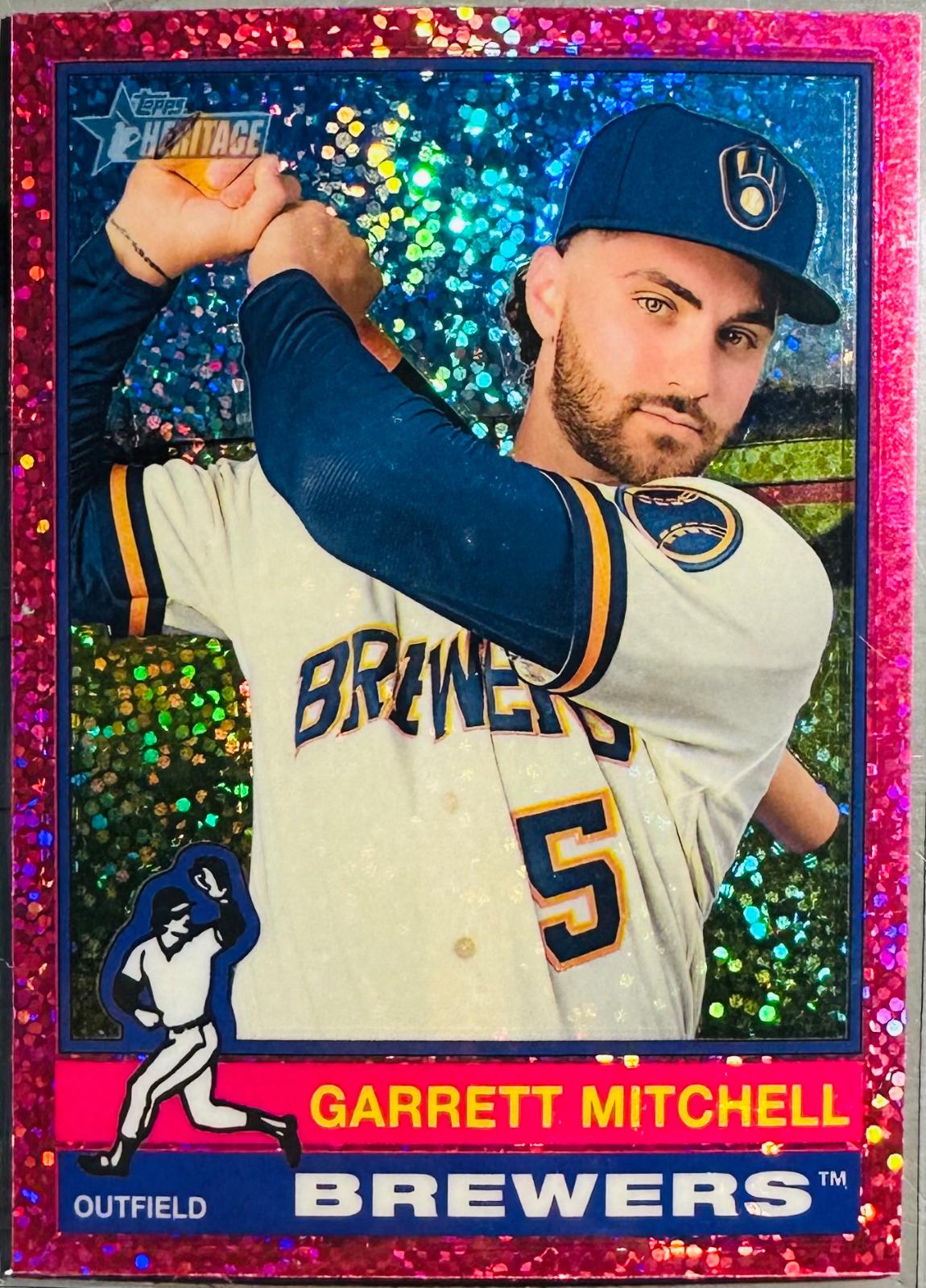 Garrett Mitchell [Pink Sparkle] #479 Prices | 2025 Topps Heritage ...