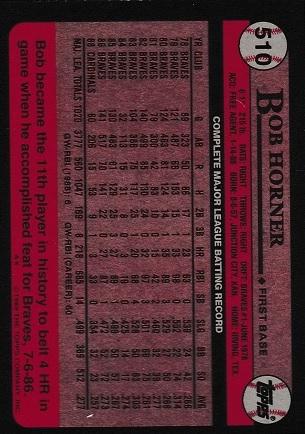 Bob Horner #510 Prices | 1989 Topps | Baseball Cards
