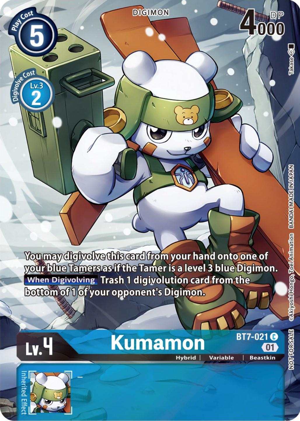 Kumamon [2nd Anniversary Frontier Card Foil] #BT7-021 Prices | Digimon Double Diamond | Digimon ...