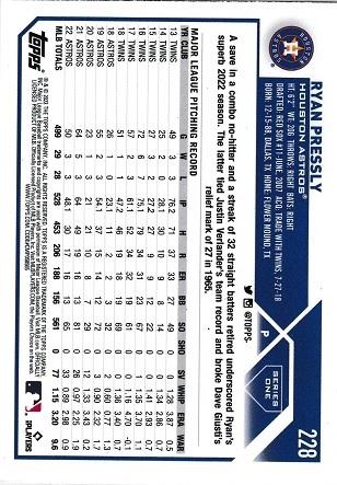 Ryan Pressly #228 Prices | 2023 Topps | Baseball Cards