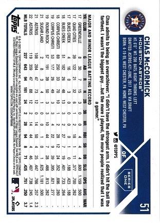 Chas McCormick #51 Prices | 2023 Topps | Baseball Cards