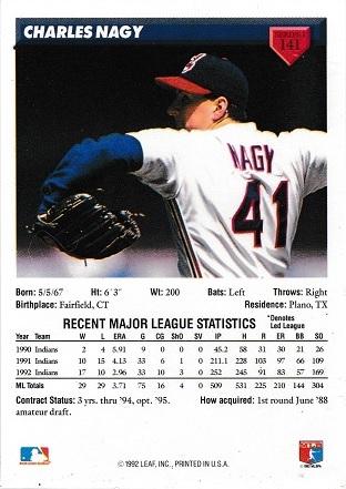 Charles Nagy #141 Prices | 1993 Donruss | Baseball Cards