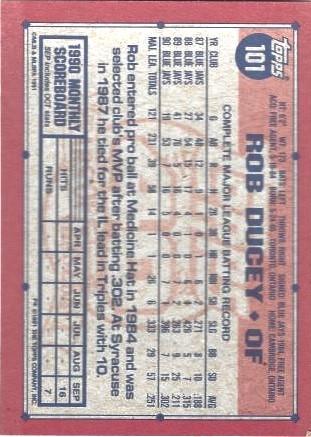 Rob Ducey #101 Prices | 1991 Topps | Baseball Cards