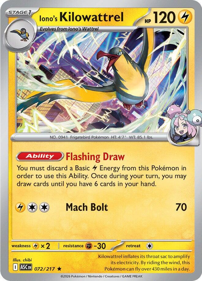 Iono's Kilowattrel #72 Prices | Pokemon Ascended Heroes | Pokemon Cards