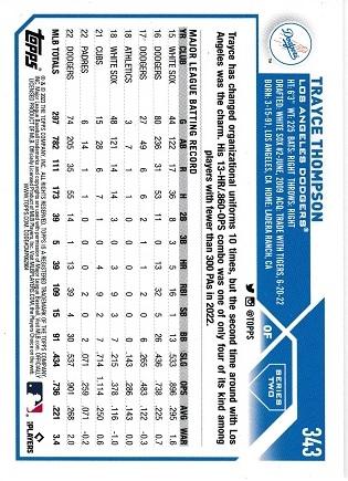 Trayce Thompson #343 Prices | 2023 Topps | Baseball Cards
